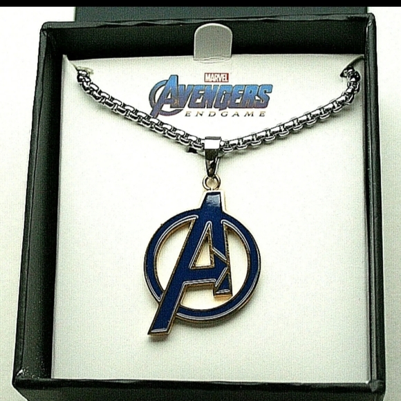 Marvel | Accessories | Marvel Comics Avengers Blue A Necklace Golden ...